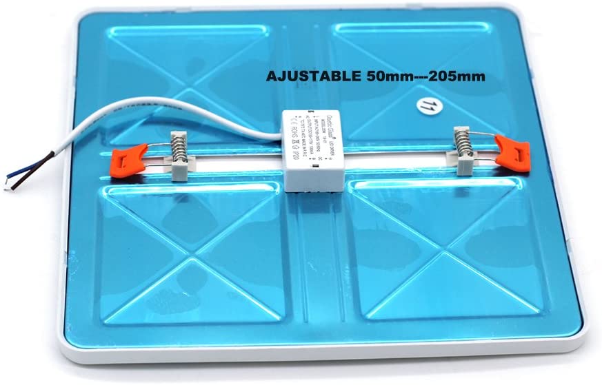 Panel LED 20W Ajustable En Dimensiones Súper Slim Cuadrado Luz Amarill ...